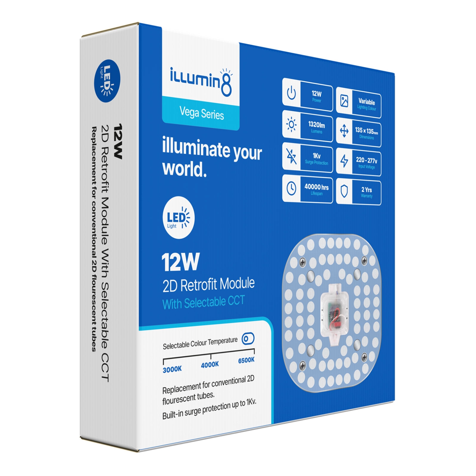 2D 12W Variable CCT LED Retrofit Module | Illumin8 | High Quality LED ...